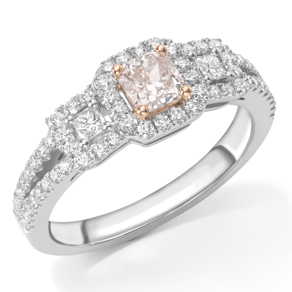 Natural Fancy Light Pink diamond cluster ring - The Diamond Trust